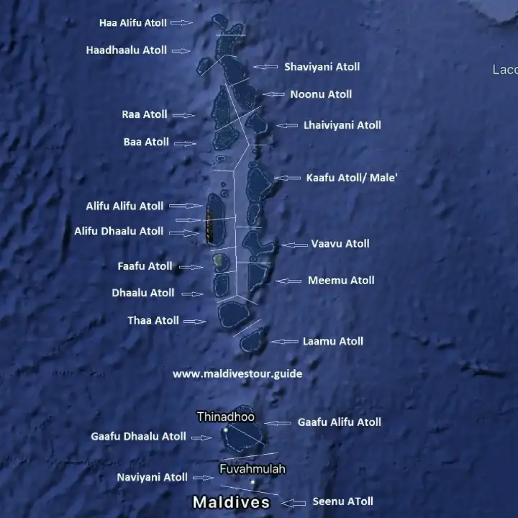 Las islas Maldivas Mapa para visitantes