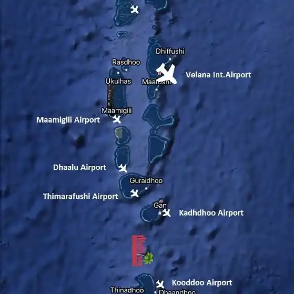 Las islas Maldivas Mapa para visitantes