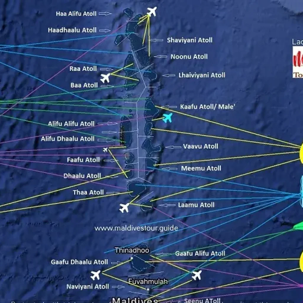 Las islas Maldivas Mapa para visitantes